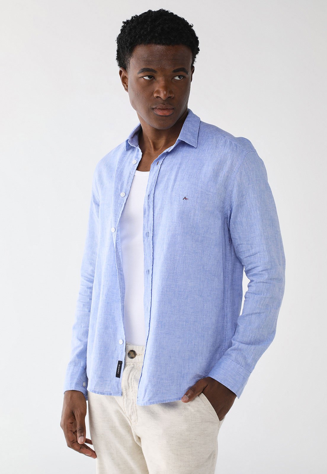Camisa Aramis Reta Logo Azul | 4MEN