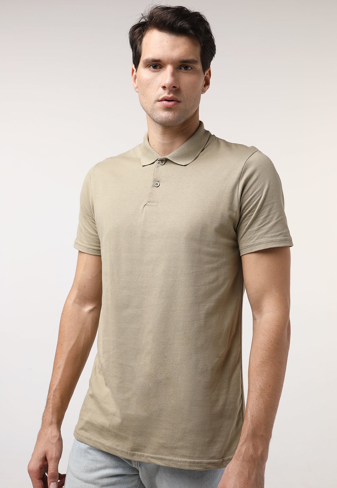 Camisa Polo Basicamente. Reta Lisa Verde - Compre Agora | Dafiti Brasil