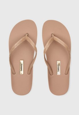 Chinelo Beira Rio Logo Bege - Compre Agora | Dafiti Brasil