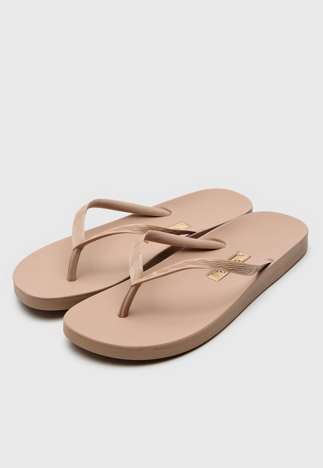 Chinelo Beira Rio Logo Bege - Compre Agora | Dafiti Brasil