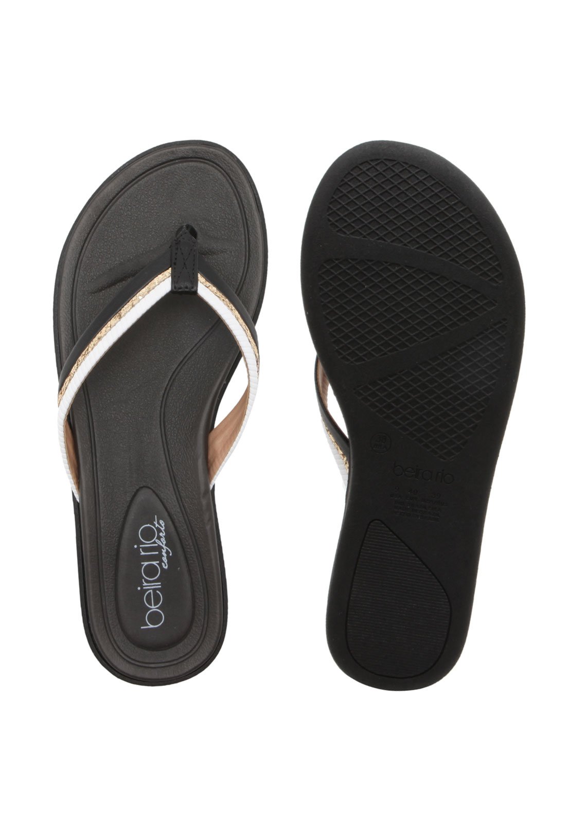 Rasteira Beira Rio Logo Preta - Compre Agora | Dafiti Brasil