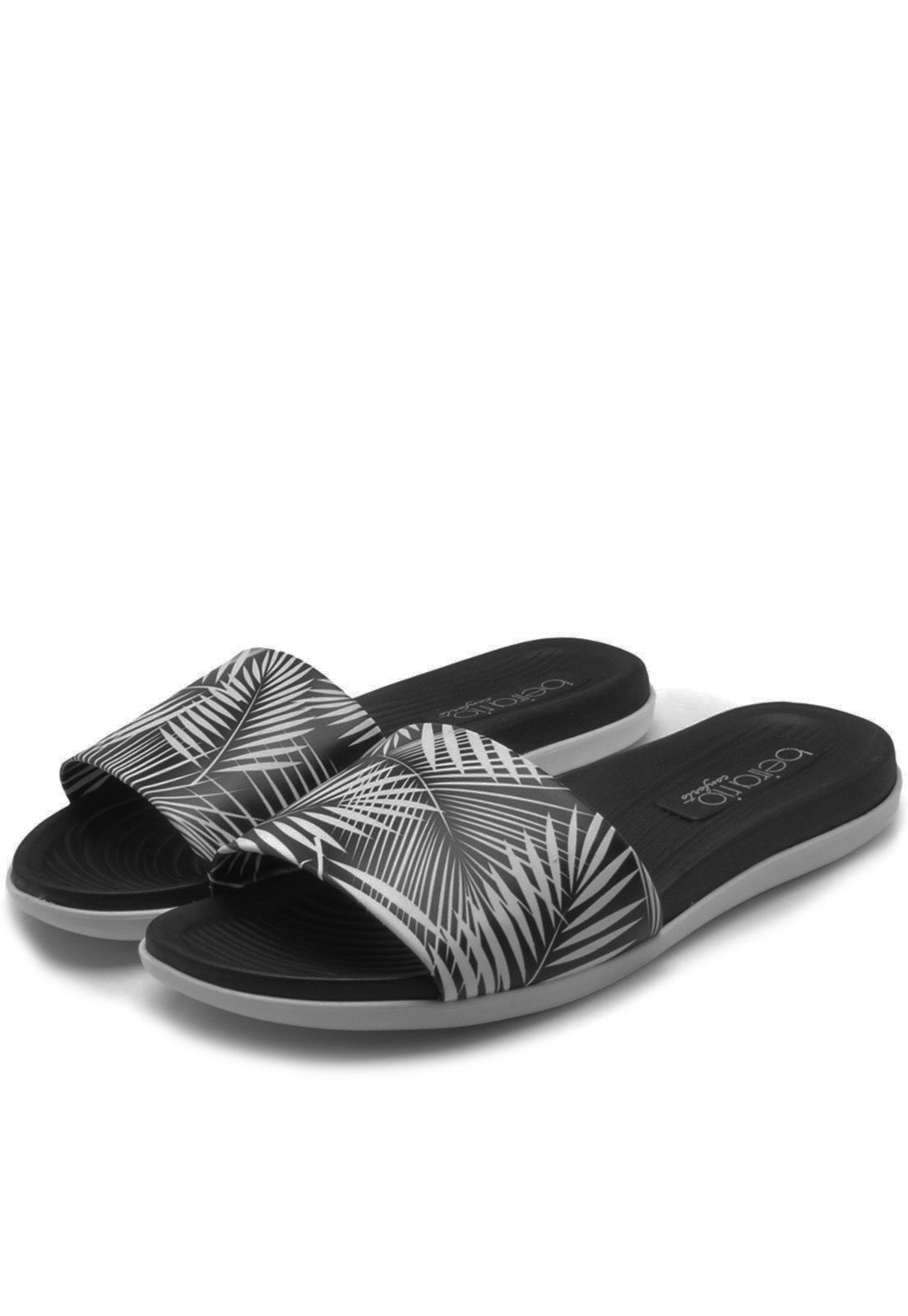 Rasteira Beira Rio Logo Preto - Compre Agora | Dafiti Brasil