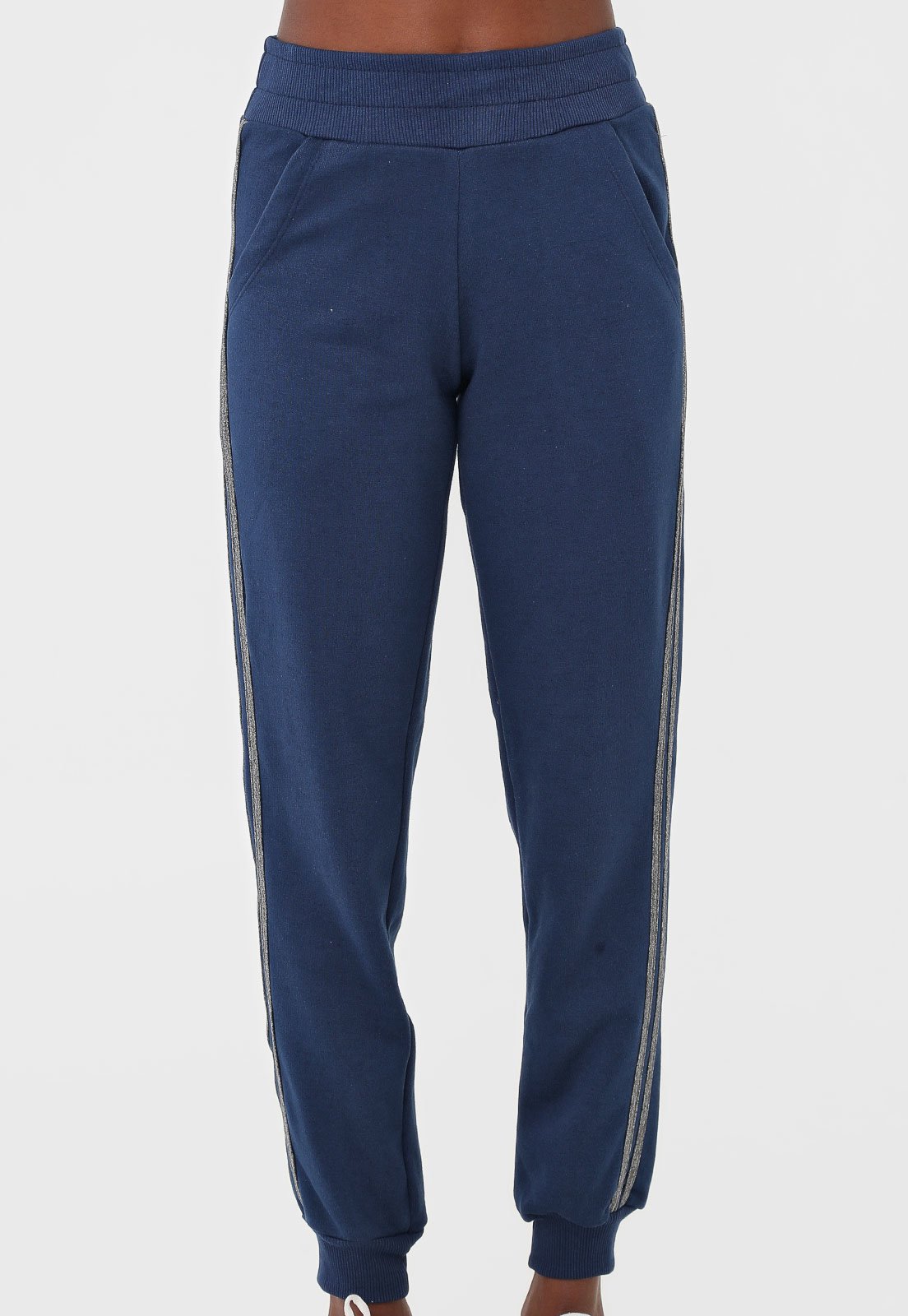 Calça de Moletom COSTA RICA Jogger Listras Laterais Azul-Marinho ...