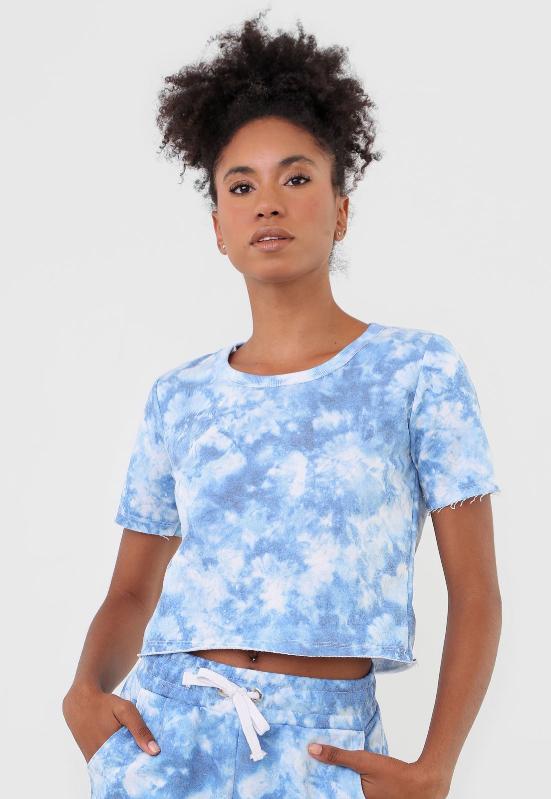Camiseta Cropped COSTA RICA Tie dye Azul - Compre Agora | Dafiti Brasil