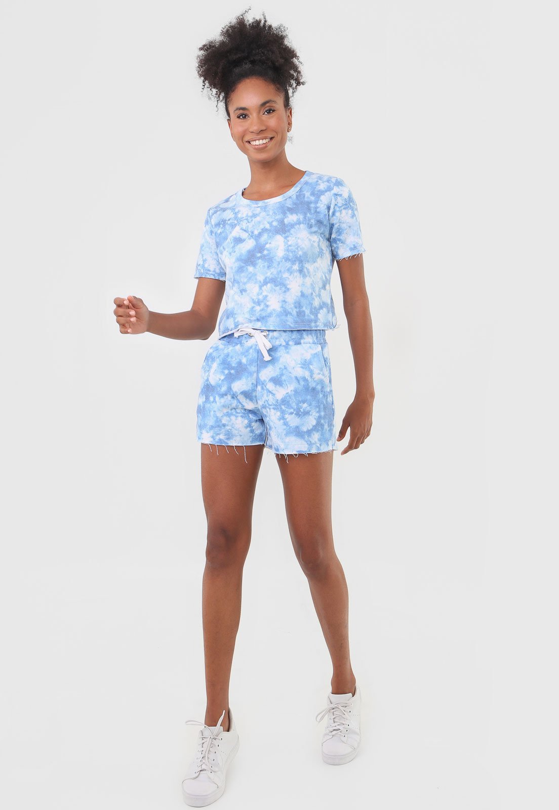 Camiseta Cropped COSTA RICA Tie dye Azul - Compre Agora | Dafiti Brasil