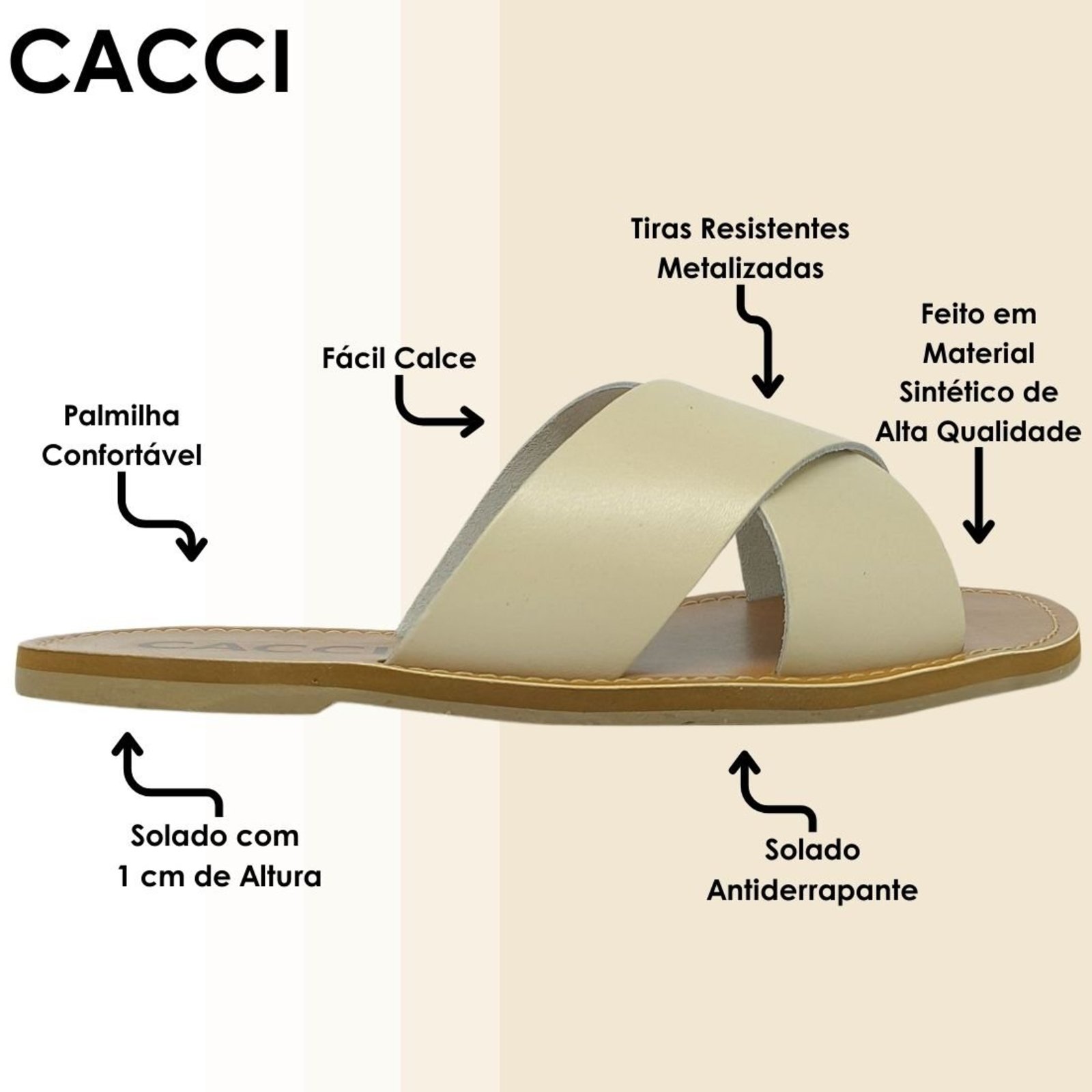 Chinelo Feminino Rasteira Tira X Conforto Moderno Cacci - Compre Agora ...