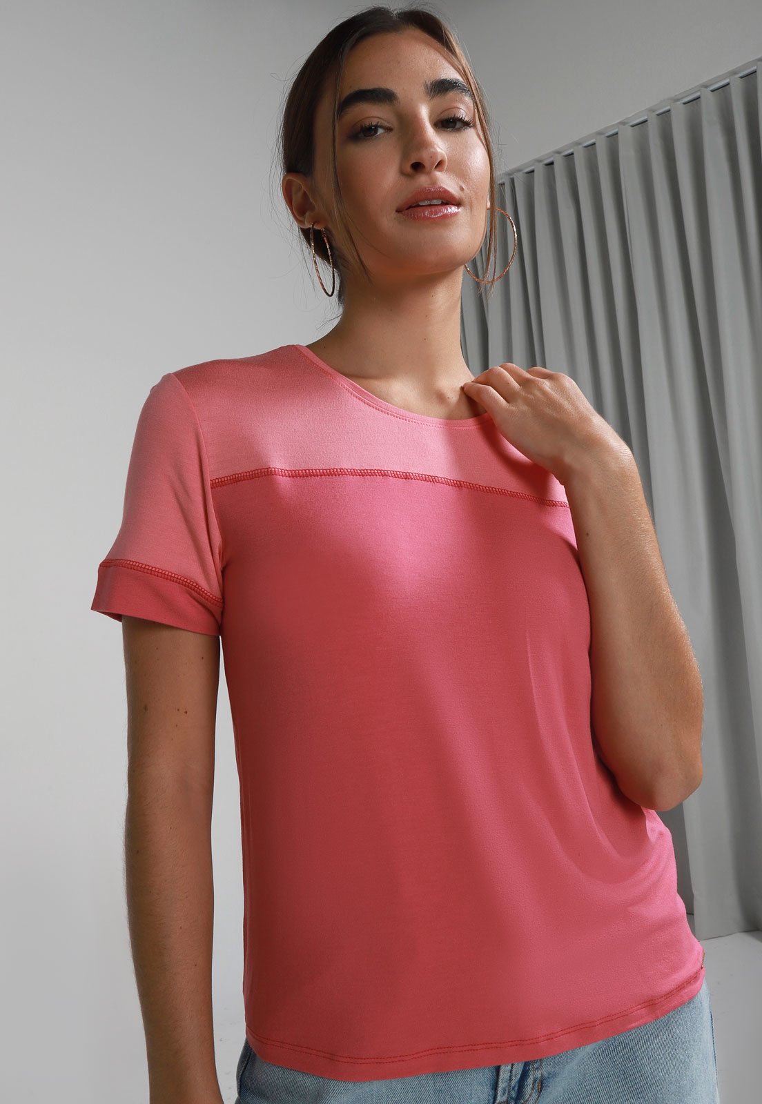 Blusa Cativa Color Block Rosa - Compre Agora | Dafiti Brasil