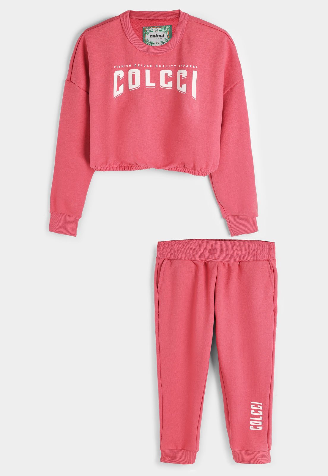 Conjunto 2pçs Manga Longa Infantil Colcci Fun Cropped Rosa - Compre ...