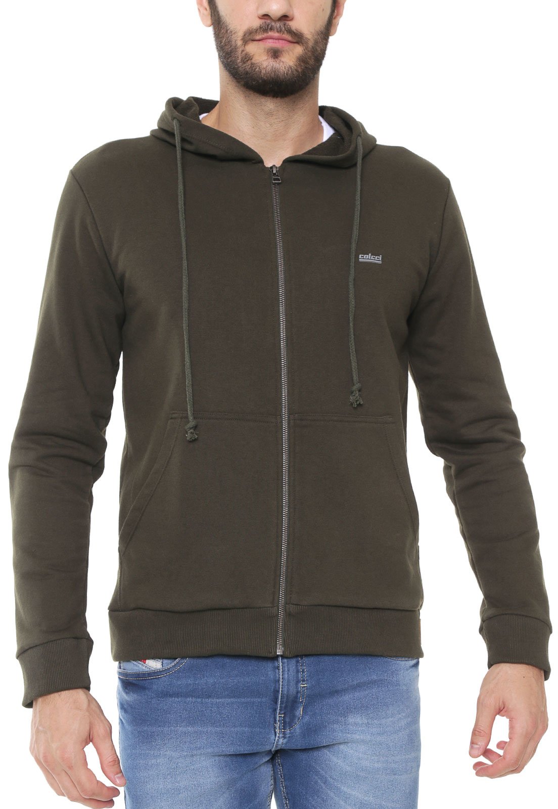 Moletom Aberto Colcci Liso Verde - Compre Agora | Dafiti Brasil