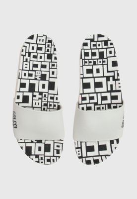 Rasteira Slide Colcci Lettering Off-White - Compre Agora | Dafiti Brasil