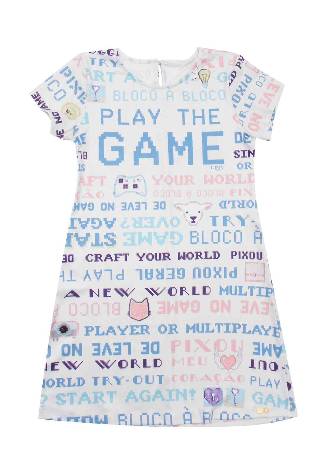 Vestido Dimy Candy Lettering Branco - Compre Agora | Dafiti Brasil