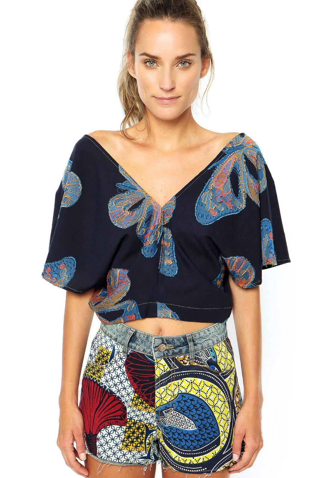 Blusa FARM Azul - Compre Agora | Dafiti Brasil