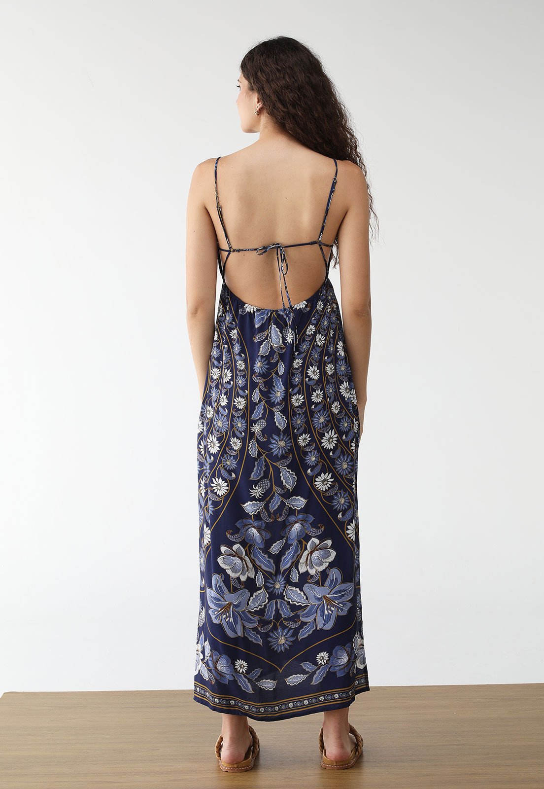 Vestido FARM Midi Marcelle Azul - Compre Agora | Dafiti Brasil
