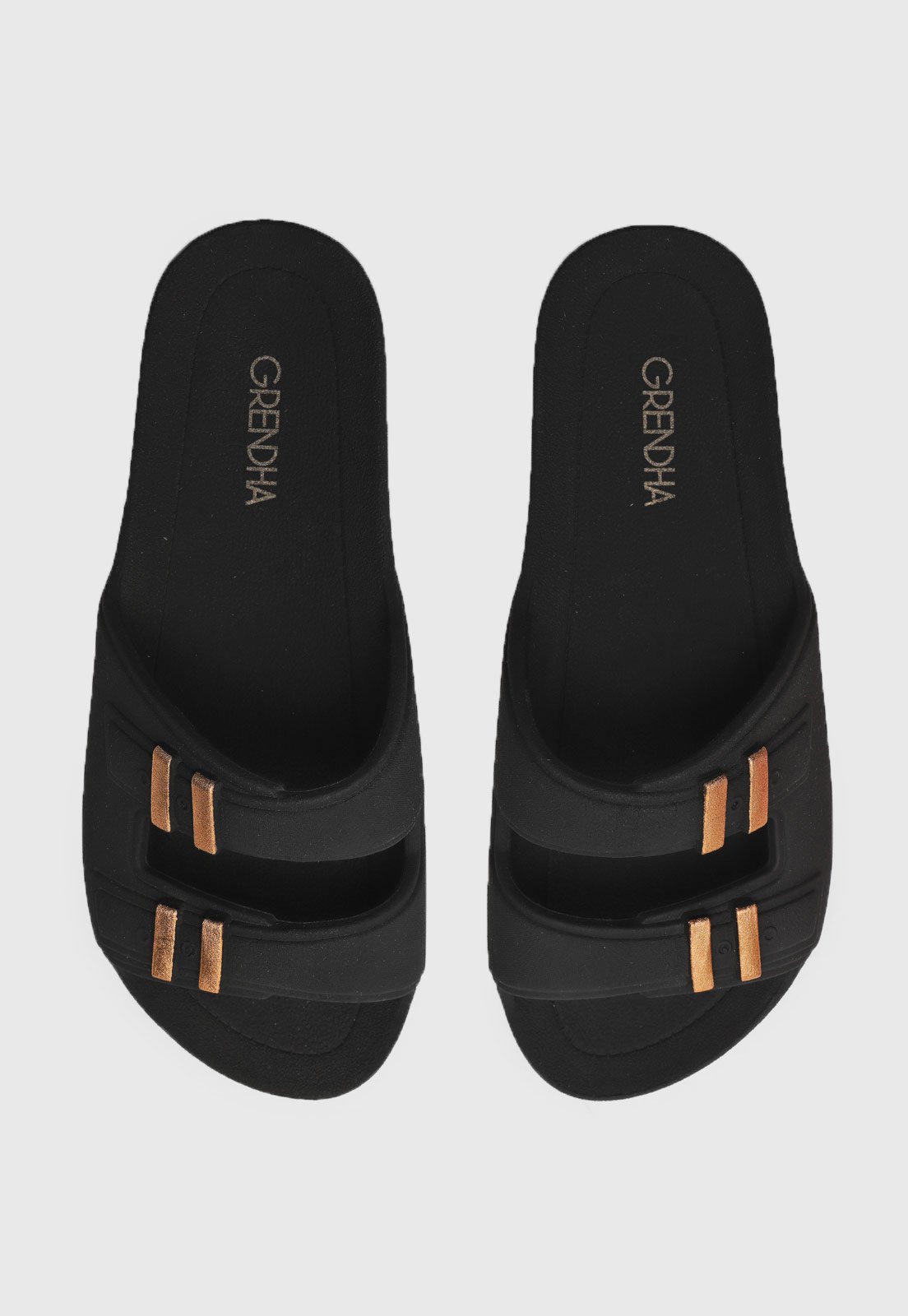 Rasteira Slide Grendha Fivelas Preto - Compre Agora | Dafiti Brasil