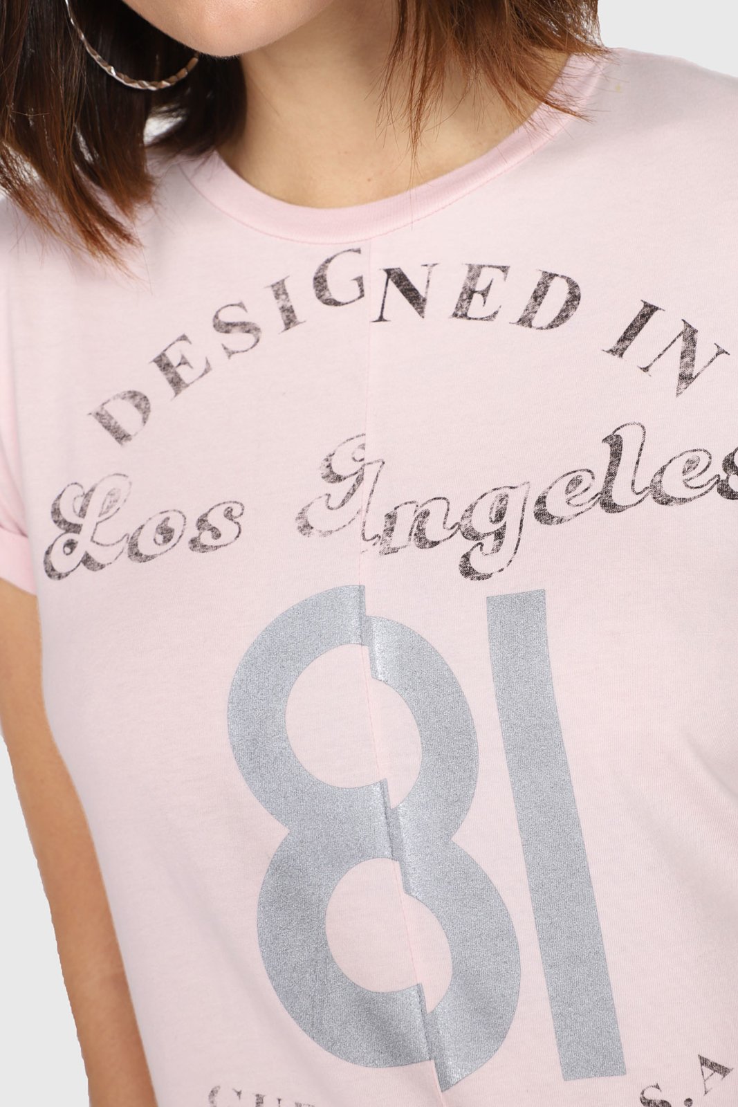 Camiseta Guess Logo Rosa - Compre Agora | Dafiti Brasil