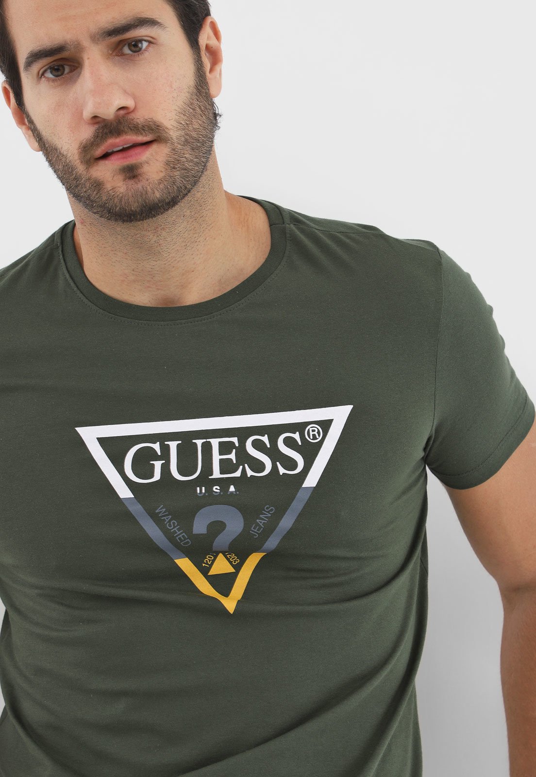 Camiseta Guess Logo Verde Compre Agora Dafiti Brasil