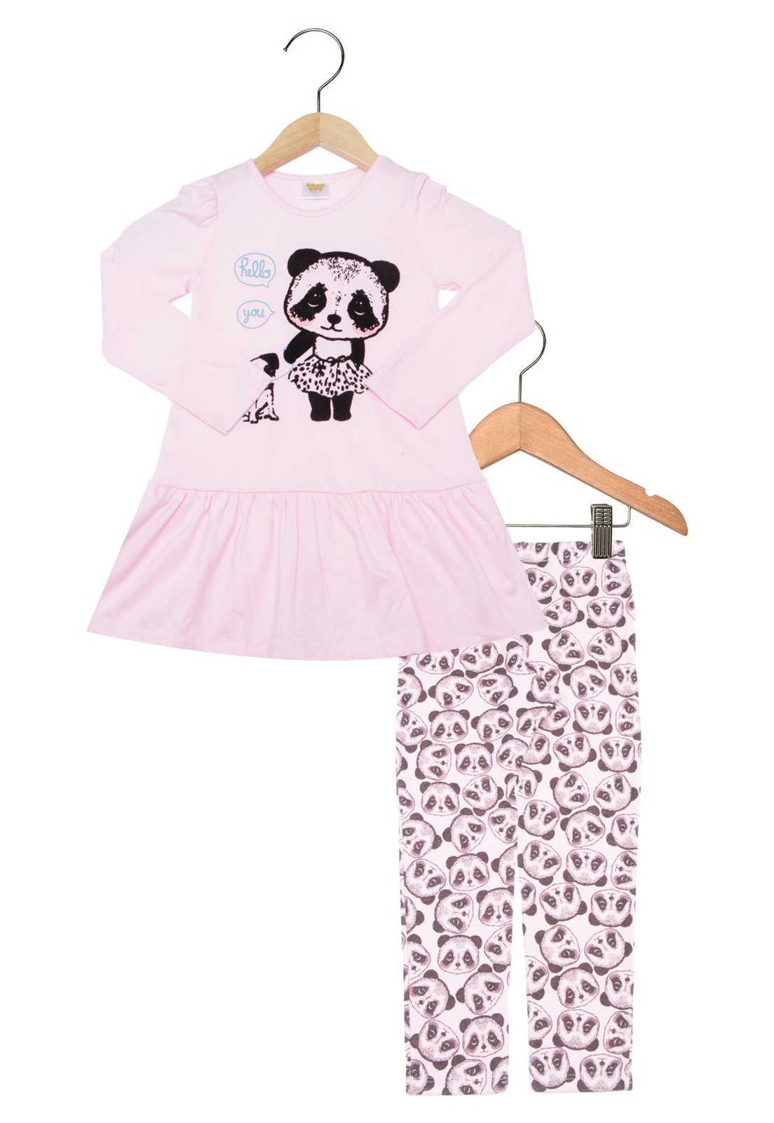 Pijama Longo Have Fun Panda Infantil Rosa - Compre Agora | Dafiti Brasil