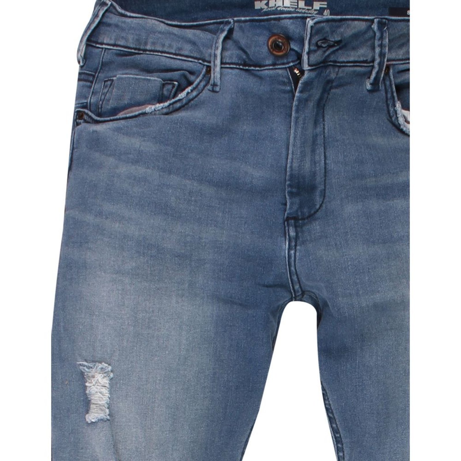 Calça Khelf CalÇa Masculina Jeans Claro Rasgada Azul Compre Agora
