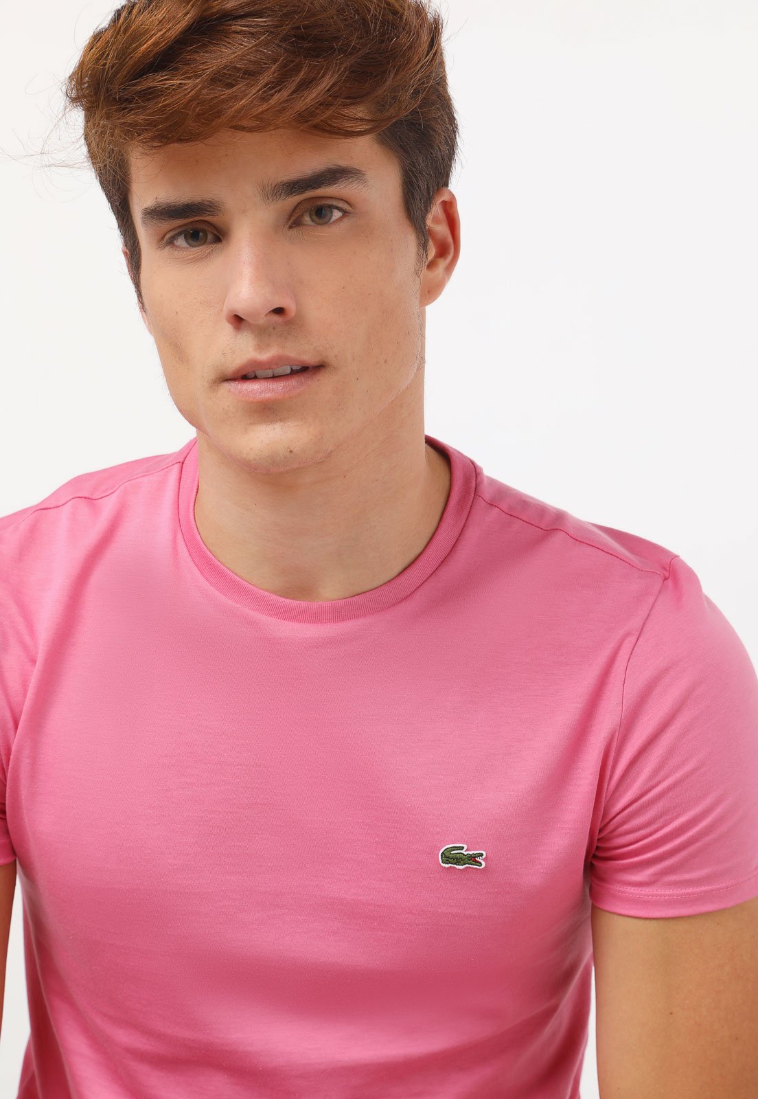 Camiseta Lacoste Logo Rosa - Compre Agora | Dafiti Brasil