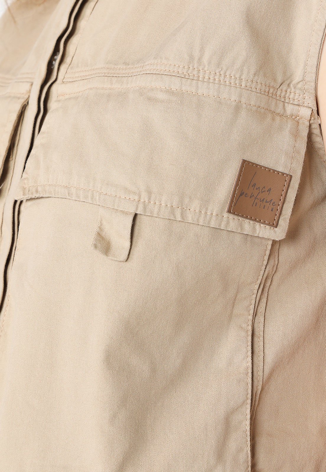 Camisa Cropped Sarja Lança Perfume Utilitário Bege Compre Agora