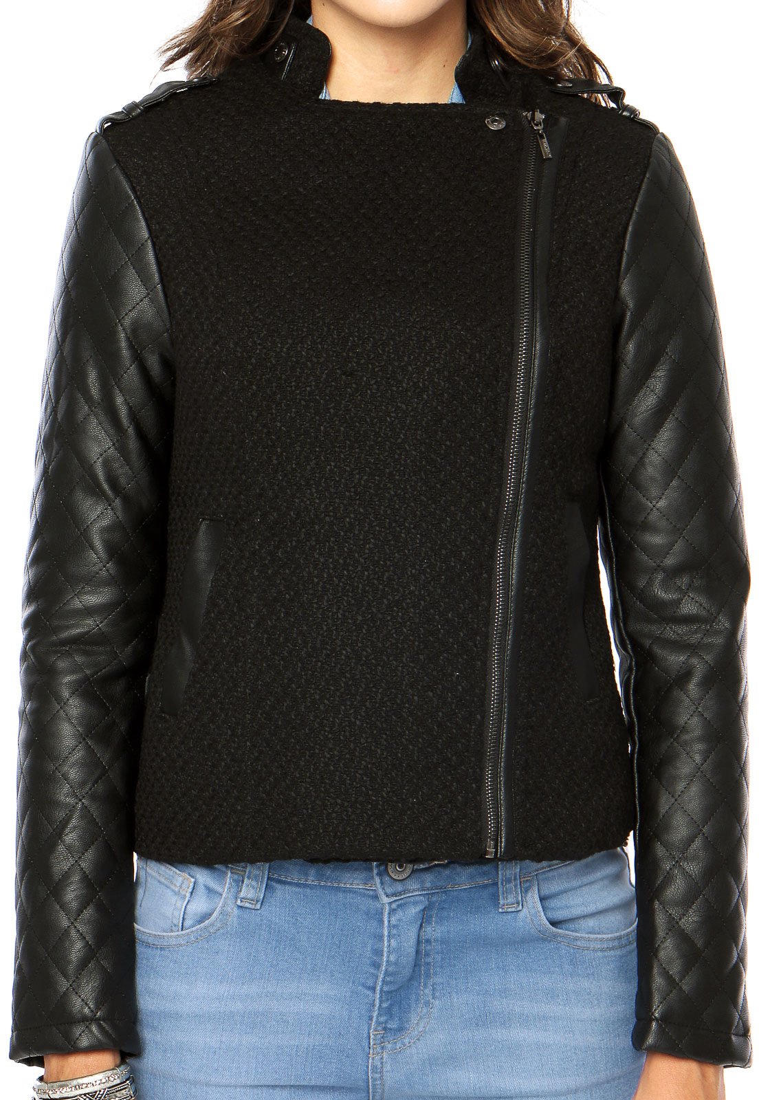 Jaqueta M. Officer Rocker Preta - Compre Agora | Dafiti Brasil