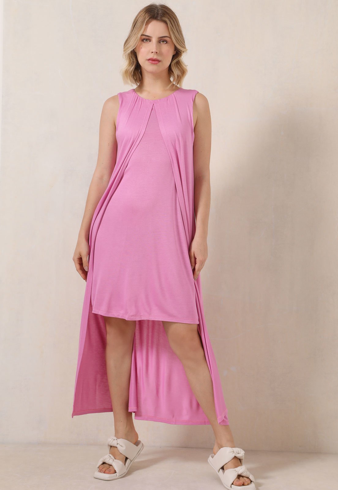 Vestido Maria Filó Midi Sobreposição Rosa - Compre Agora | Dafiti Brasil Vestido Maria Filó Midi Sobreposição Rosa - Compre Agora | Dafiti Brasil