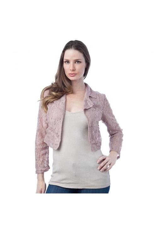 Bolero Renda Rosa - Compre Agora | Dafiti Brasil