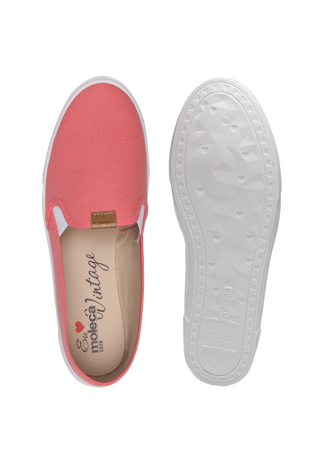 Slip On Moleca Logo Rosa - Compre Agora | Dafiti Brasil