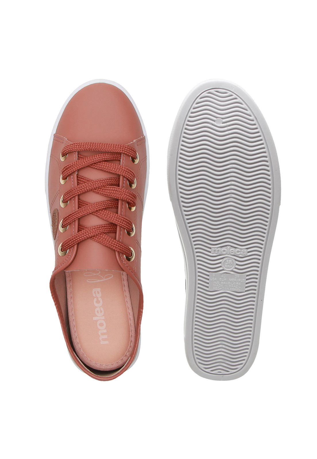 Casual Tênis Moleca Logo Rosa - Compre Agora | Dafiti Brasil
