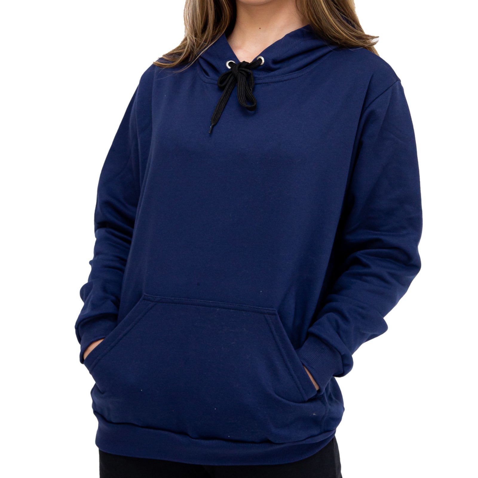 Moletom Algodão Moleton Casaco Fechado Liso Feminino Blusa De Frio