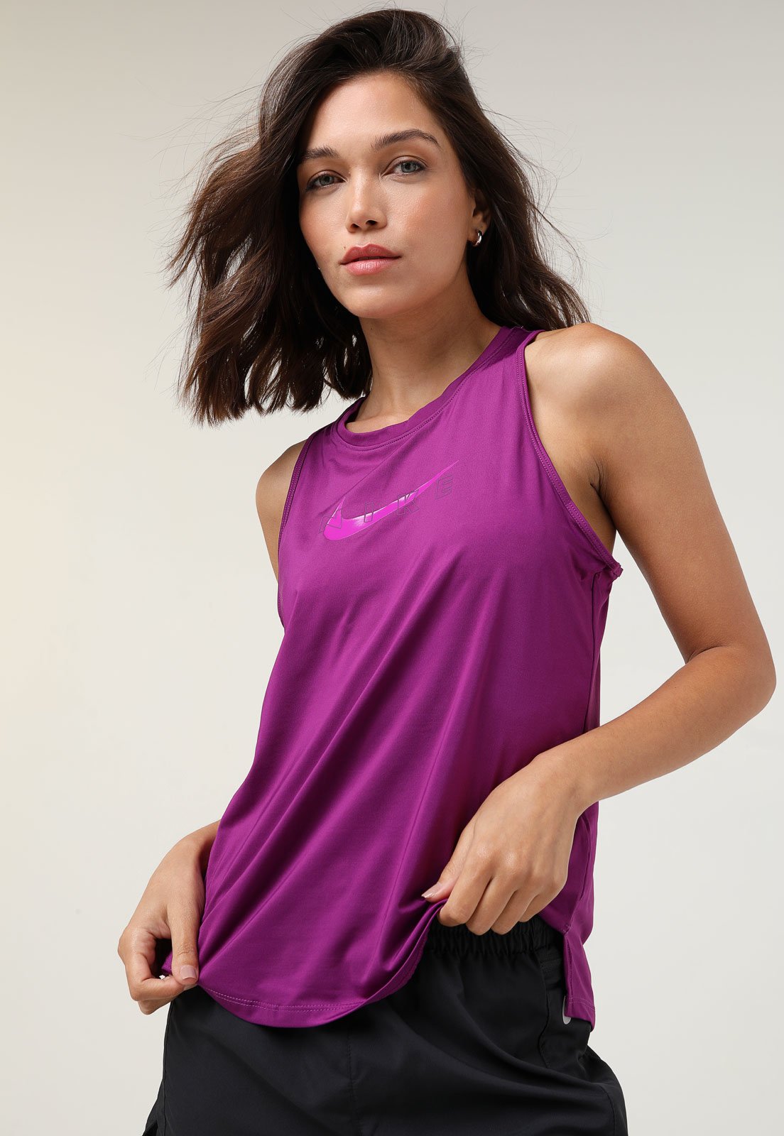 Regata Nike One Df Gx Roxa - Compre Agora | Dafiti Brasil