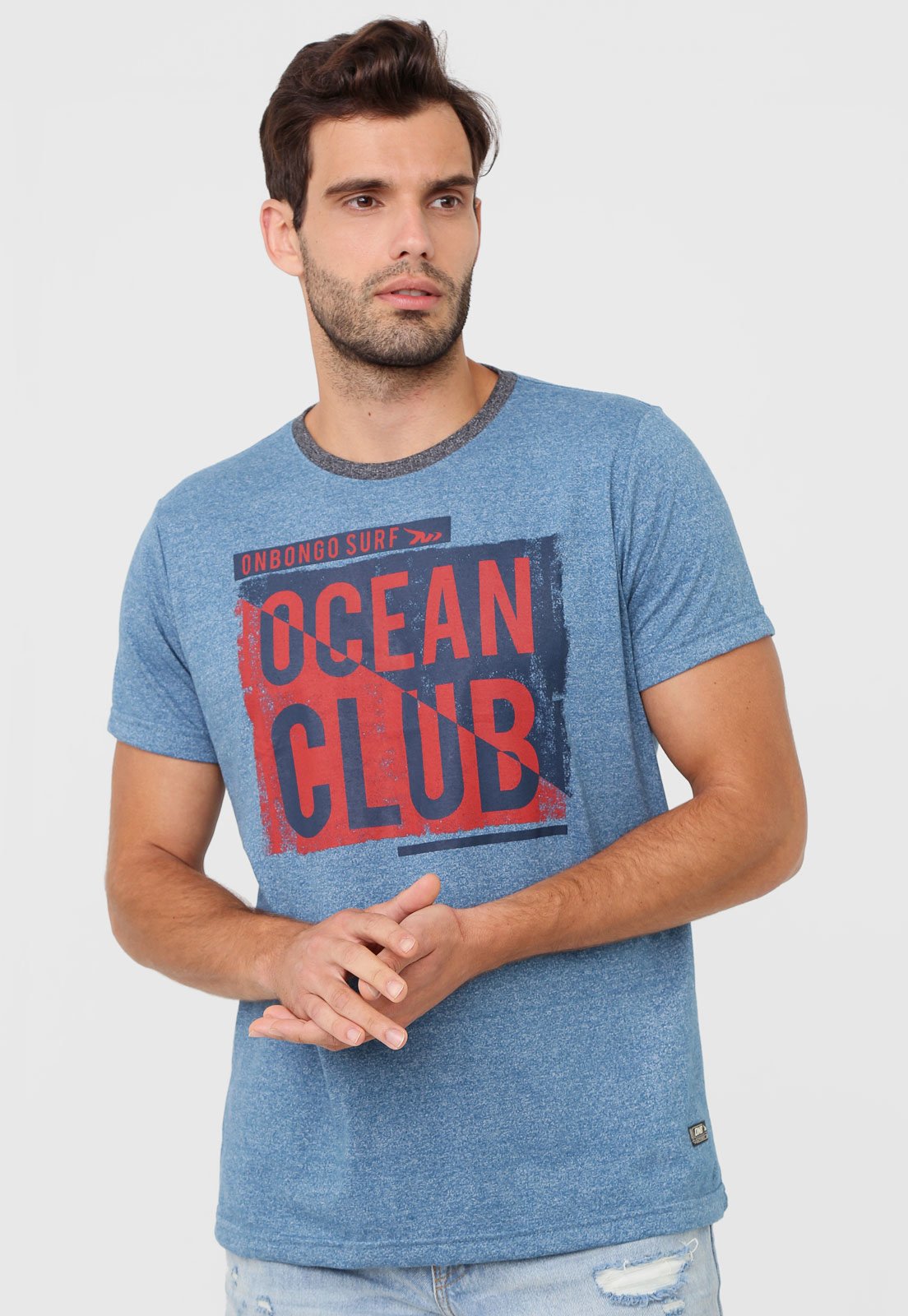 Camiseta Onbongo Lettering Azul - Compre Agora | Dafiti Brasil