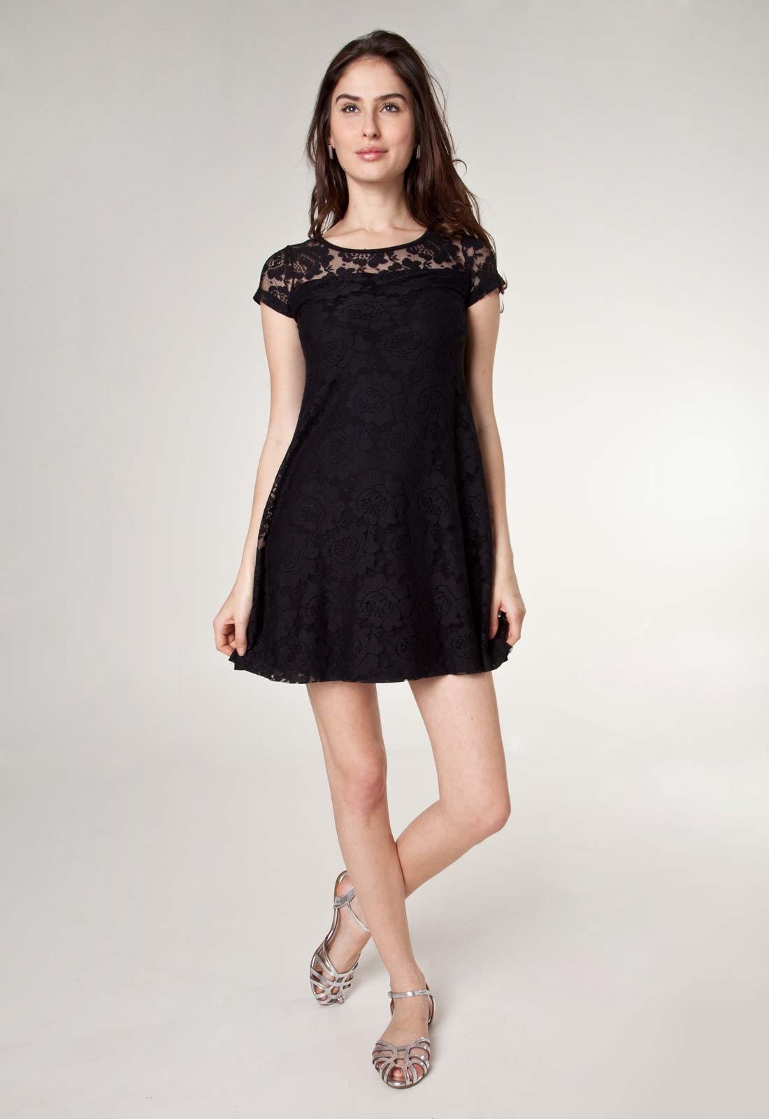 Vestido Pink Connection Renda Preto - Compre Agora | Dafiti Brasil