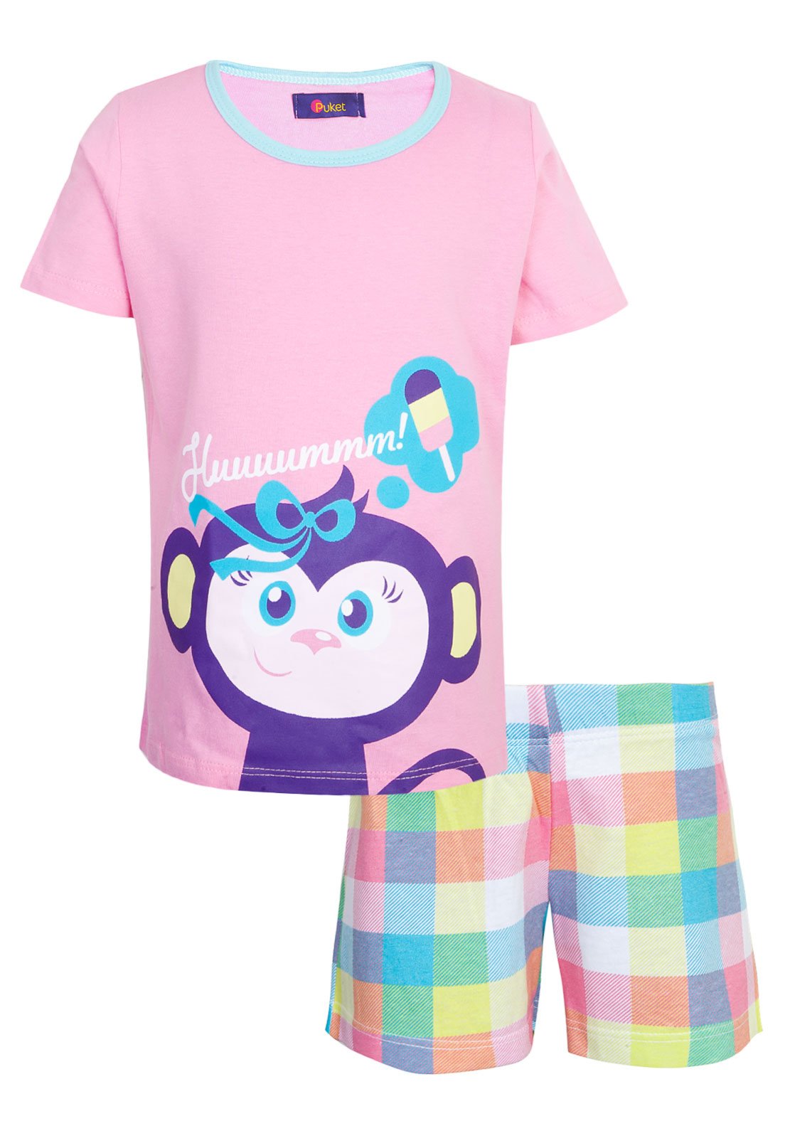 Pijama Puket Macaco Rosa - Compre Agora | Dafiti Brasil