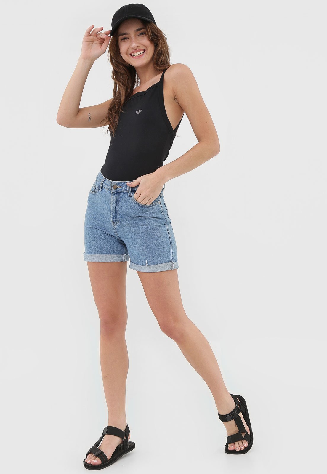 Body Roxy Bordado Preto - Compre Agora | Dafiti Brasil