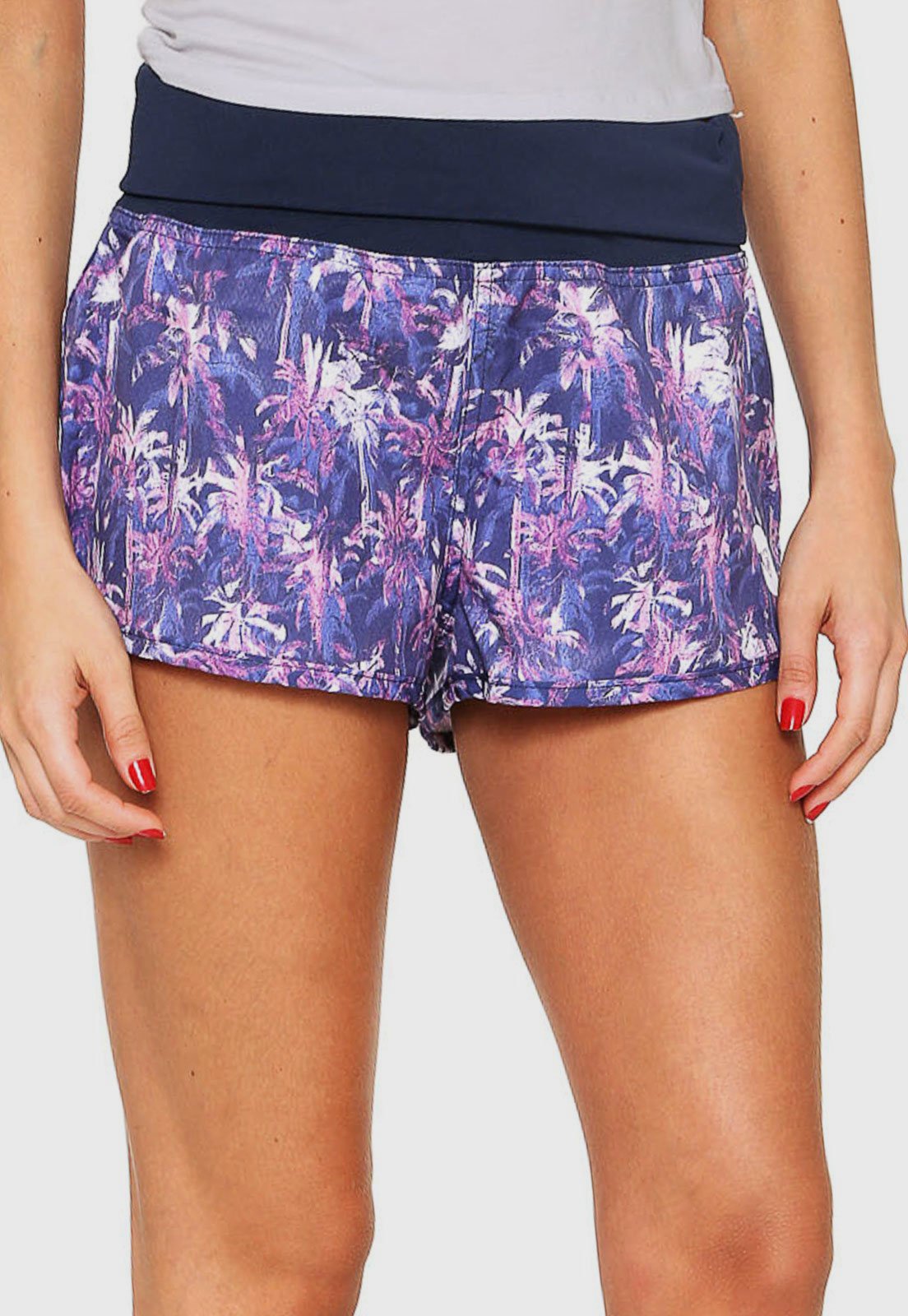 Short Roxy Washed Palms Roxo - Compre Agora | Dafiti Brasil