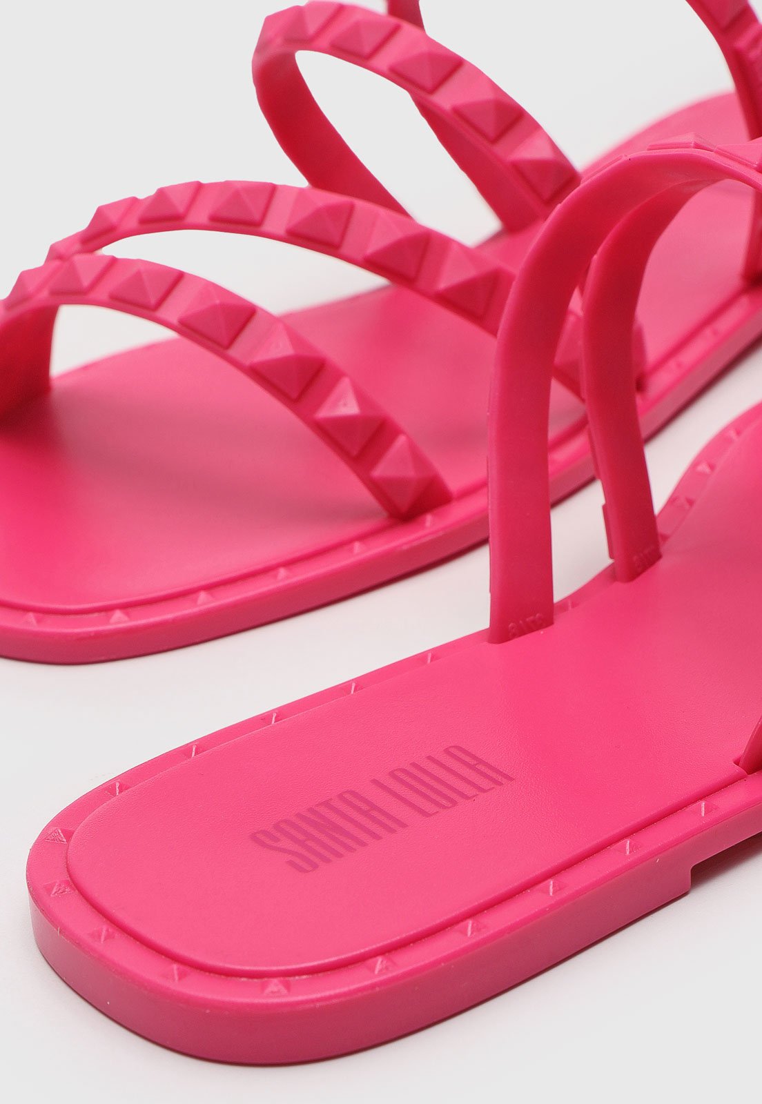 Rasteira Santa Lolla Spikes Neon Rosa - Compre Agora | Dafiti Brasil
