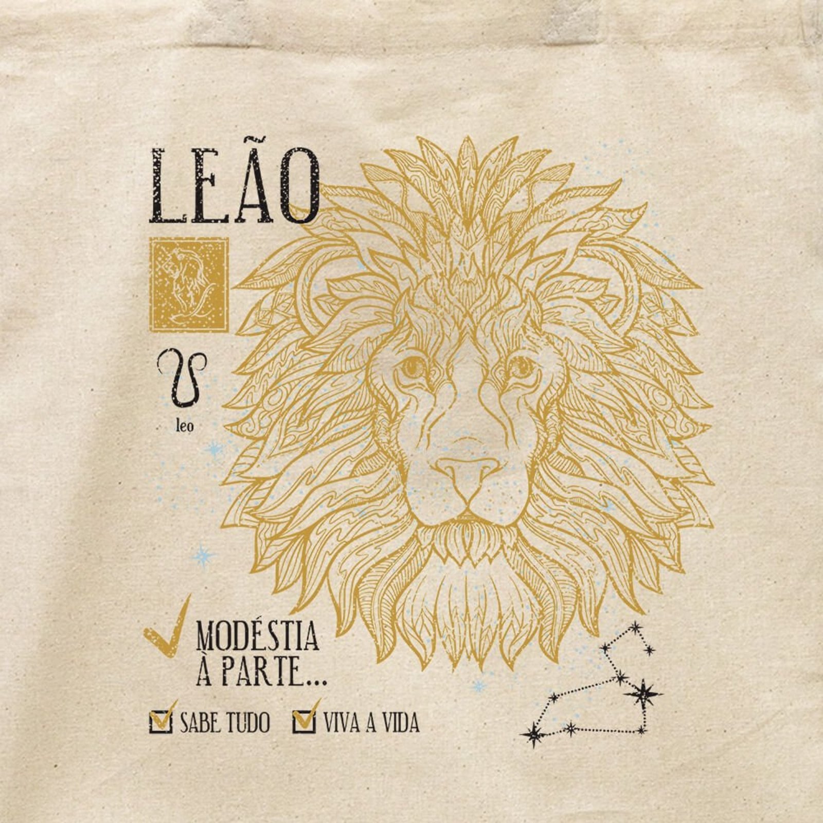 Ecobag Signo Leão - Bege - Casual - Studio Geek - Compre Agora | Dafiti ...