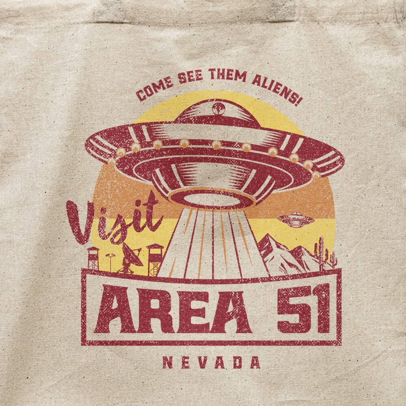 Ecobag Visit Area 51 - Bege - Casual - Studio Geek - Compre Agora ...