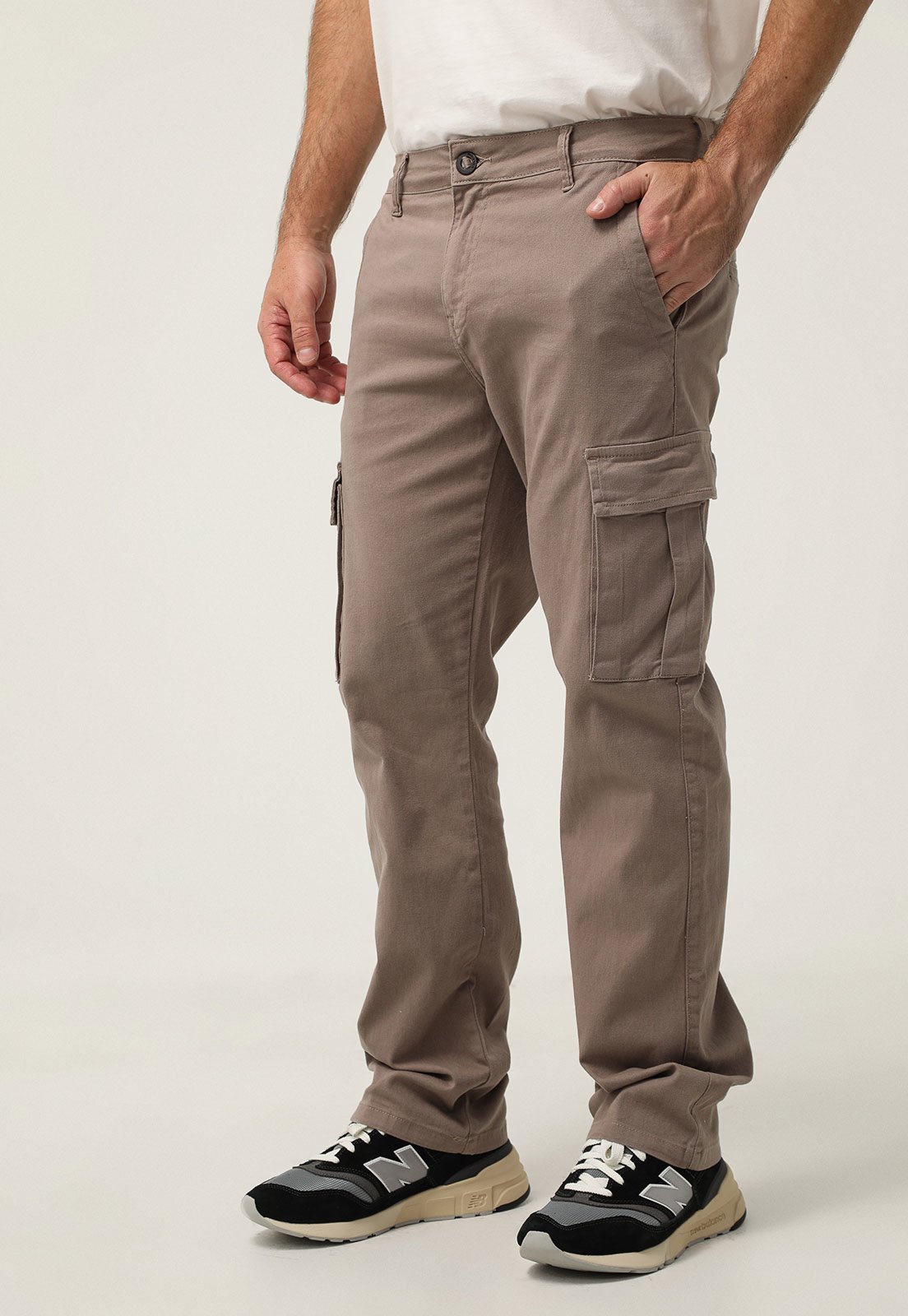 Calça Sarja Volcom Cargo Stranger Bege - Compre Agora | Dafiti Brasil