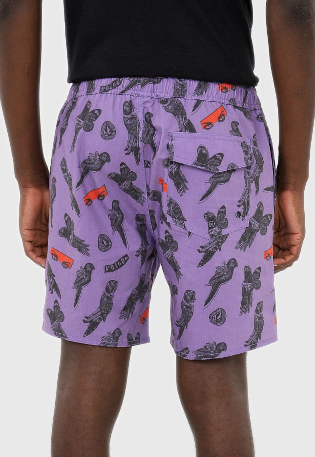 Short Volcom Bird Toss Imp Roxa - Compre Agora | Dafiti Brasil