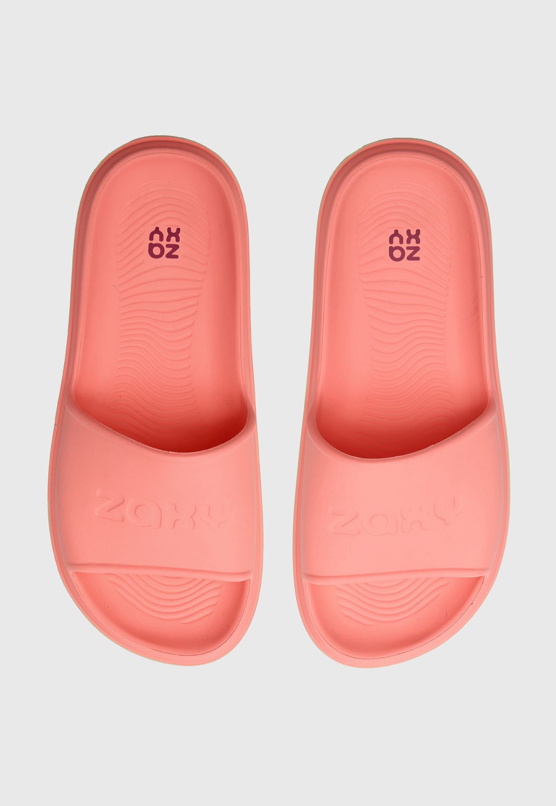 Chinelo Slide Zaxy Logo Rosa - Compre Agora | Dafiti Brasil
